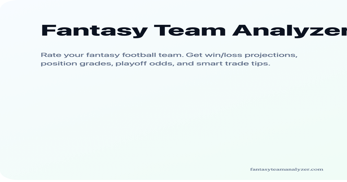 Fantasy Team Analyzer – Rate My Fantasy Football Team
